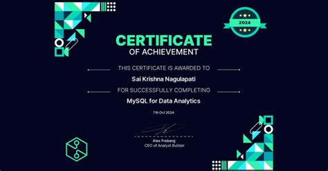 sai krishna nagulapati on linkedin certification of mysql for data