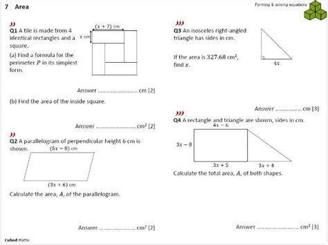 W2b Forming And Solving Equations Maths Exam Qanda Ppt Teaching Resources