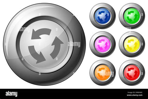 Sphere Button Recycle Set On A White Background Vector Illustration