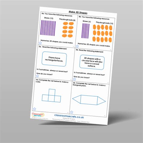 Year 3 Make 3d Shapes Reasoning And Problem Solving Resource Classroom Secrets