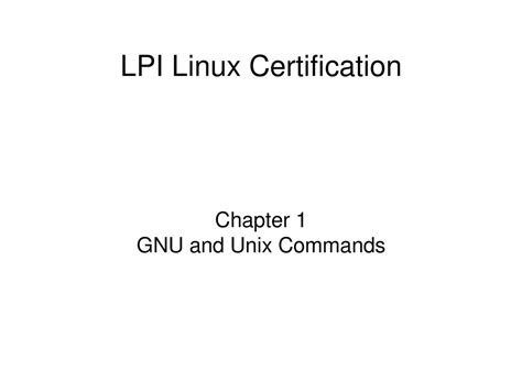 Lpi Linux Certification Ppt Download