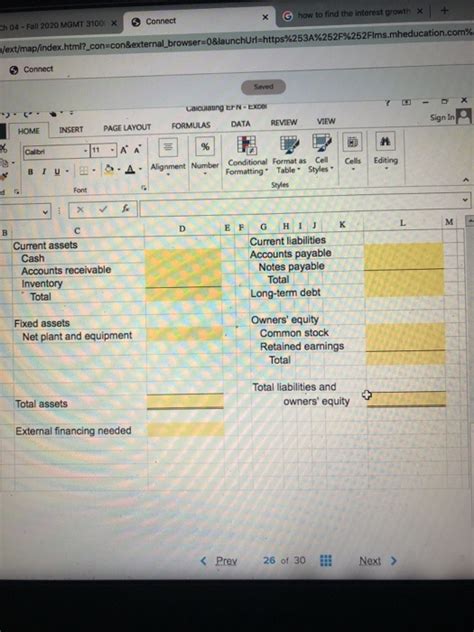 Solved Connect Saved 5 Calculating Efn Excel Formulas