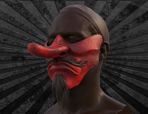 Obj File Japanese Tengu Half Mask Oni Demon Mask 3d Print Model・3d