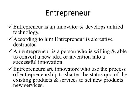 Entrepreneurship Innovation Theory Pptx