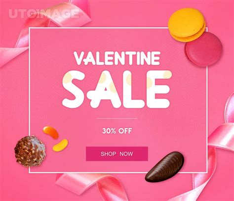 유토이미지 발렌타인 세일 웹디자인 배너 선물 상자
