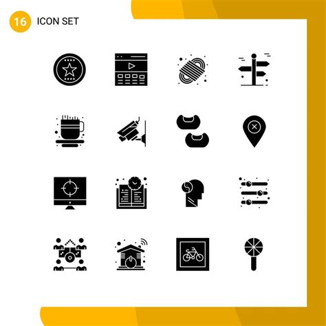 16 Universal Solid Glyphs Set For Web And Mobile Applications Travelling Road Arrow Interface