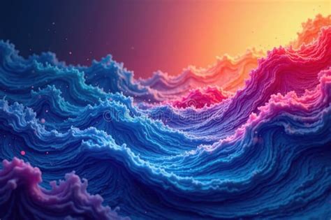 Swirling Multicolored Waves Smooth Gradients Dynamic Abstract Art Imagery Background Stock