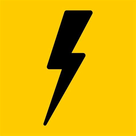 Éclair Noir Sur Fond Jaune Illustration Vectorielle Vecteur Premium