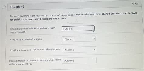 question 3for each matching item identify the type