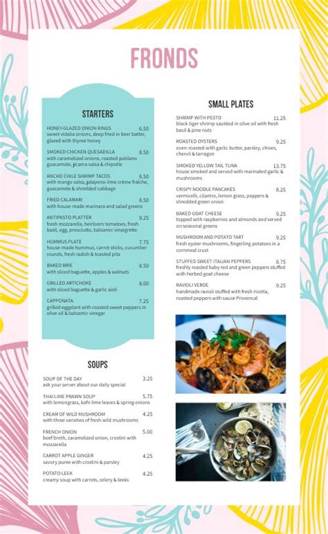 Floral Cafe Menu Example Design Template By Musthavemenus