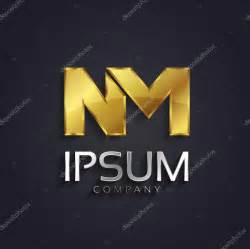 Graphic NM letter symbol in gold and silver — Stock Vector © feabornset ...