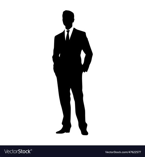 A Man In Suit Silhouette Royalty Free Vector Image