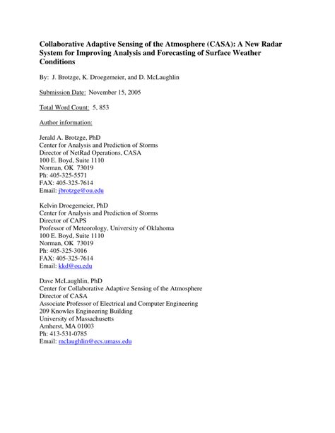 Pdf Collaborative Adaptive Sensing Of The Atmosphere New Radar System For Improving Analysis