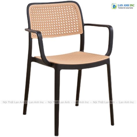 Ghế Nhựa Đúc Có Tay Mặt Giả Đan Mây La3052 Nội Thất Lan Anh