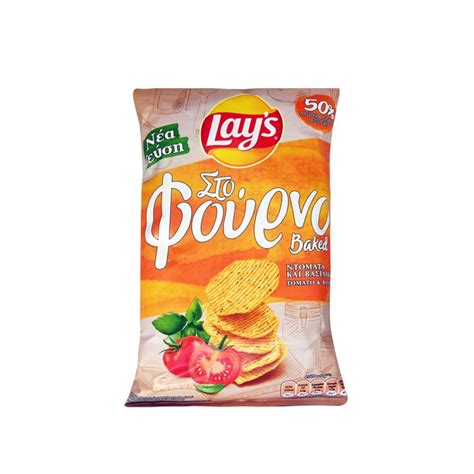 Lays ΠΑΤΑΤΑΚΙΑ ΣΤΟ ΦΟΥΡΝΟ ΝΤΟΜΑΤΑ And ΒΑΣΙΛΙΚΟΣ 105gr