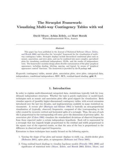 Pdf The Strucplot Framework Visualizing Multi Way Contingency 2
