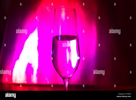 Champagne Sparkling Wine Glass Of Prosecco Cava In Discotque Party Bar