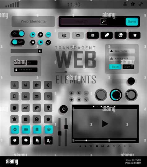 vector web elements buttons and labels site navigation stock vector