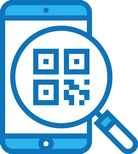Qr Code Scan Mobile Ecommerce Blue Icon Vector Art At Vecteezy