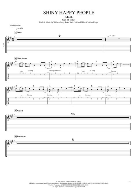 Shiny Happy People Tab By R E M Guitar Pro Full Score MySongBook