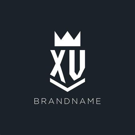 XV Logo With Shield And Crown Initial Monogram Logo Design Vector Art At Vecteezy