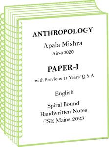 Apala Mishra IAS Topper 2020 Paper 1 Anthropology Handwritten Notes