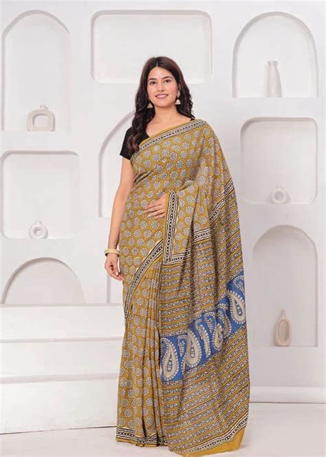 Shop Hand Block Printed Sarees And Bagru Print Sarees At Raworiya