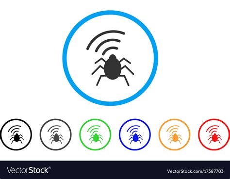 Radio Bug Rounded Icon Royalty Free Vector Image