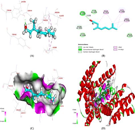 The Molecular Docking Representation Of Geraniol In The Binding Site Of