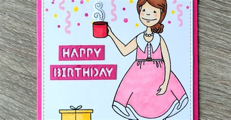 Lavender Memory Lane Birthday Card For Coffee Card Swap Group