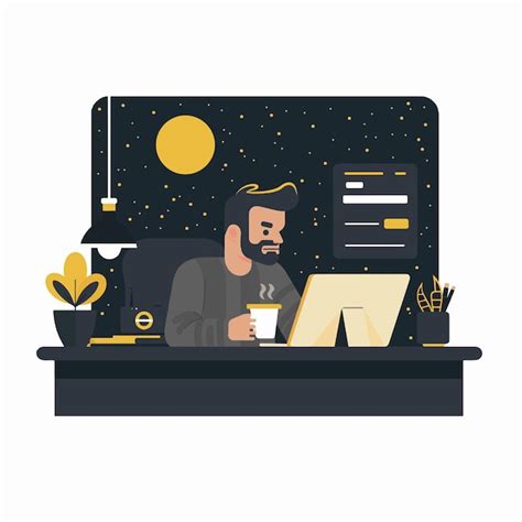 Premium Vector Freelance Programmer Flat Design Vector