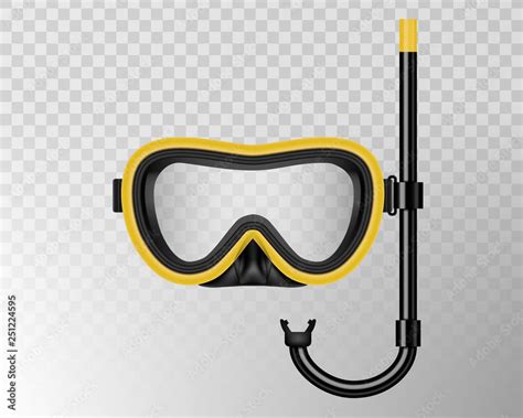 Creative Vector Illustration Of Scuba Diving Swimming Mask With Snorkel Goggles Flippers
