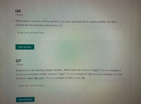 Solved Q6 1 Point Write Code To Convert A String Variable S