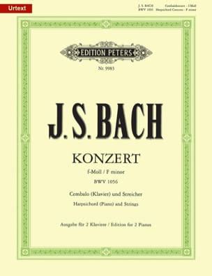 Concerto Pour Clavier En Fa Mineur BWV 1056 BACH Partition Piano