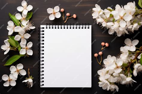 Premium Photo Elegant Blank Notebook Frame Background