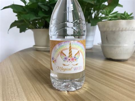 2019 Unicorn Bottle Wraps Happy Birthday Water Bottle Label Rainbow