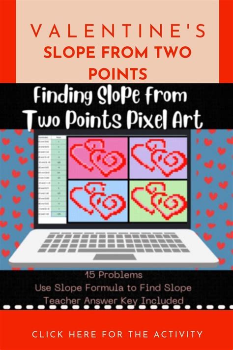 Finding Slope From Two Points Pixel Art Valentines Day Digital