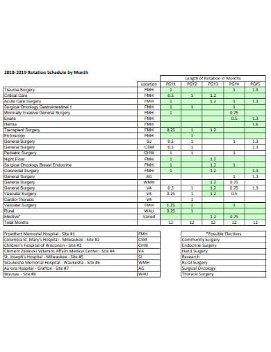 10 Schedule Rotation Templates In Pdf Doc