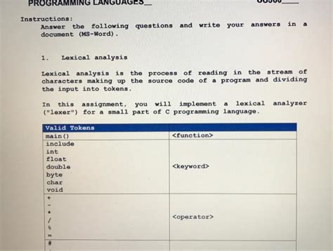 Solved Programming Languages Instructions Answer The