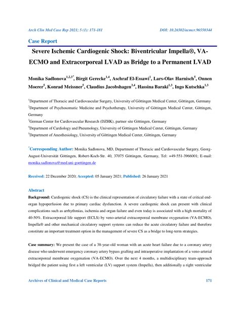 Pdf Severe Ischemic Cardiogenic Shock Biventricular Impella® Va