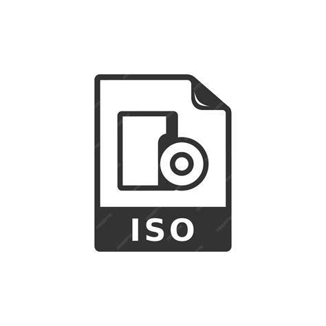 Premium Vector Iso File Format Icon In Black And White