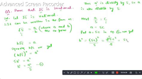 Prove That √5 Is Irrational Prove That Under Root 5 Is Irrational Class 10 Maths Ncert Sol