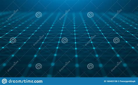 Wave Of Particles Abstract Blue Technology Background Science Background Big Data Plexus