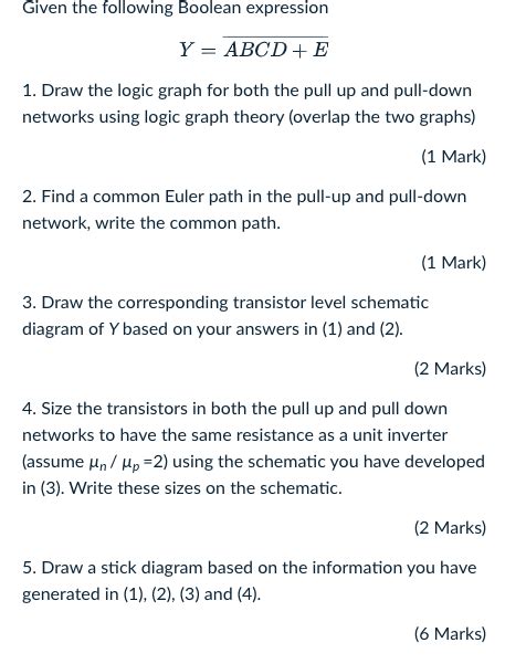 Solved Given The Following Boolean Expression Y ABCD E Chegg