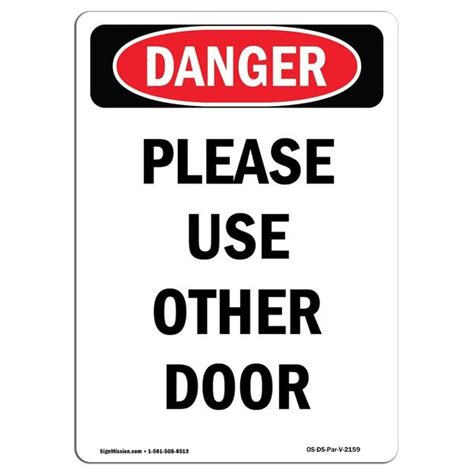 Signmission Safety Sign OSHA Danger 10 Height Rigid Plastic Please