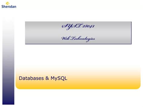 Ppt Databases And Mysql Powerpoint Presentation Free Download Id9672582