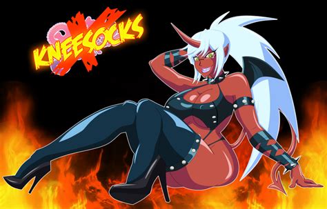 Rule 34 Demon Grimphantom High Heels Kneesocks Daemon Panty And Stocking With Garterbelt Tagme