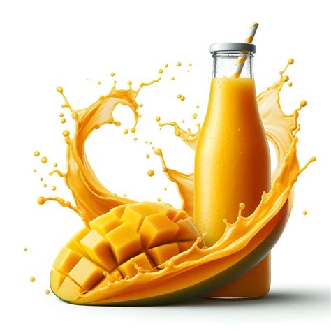 Isolate Mango Splash Premium Ai Generated Image