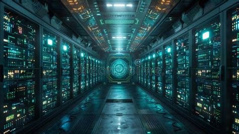 Futuristic Data Center With Advanced Technology Generative Ai Stock