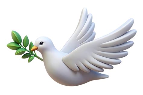Vector De Pomba Da Paz Isolado Com Ramo De Oliveira Para O Dia Dos
